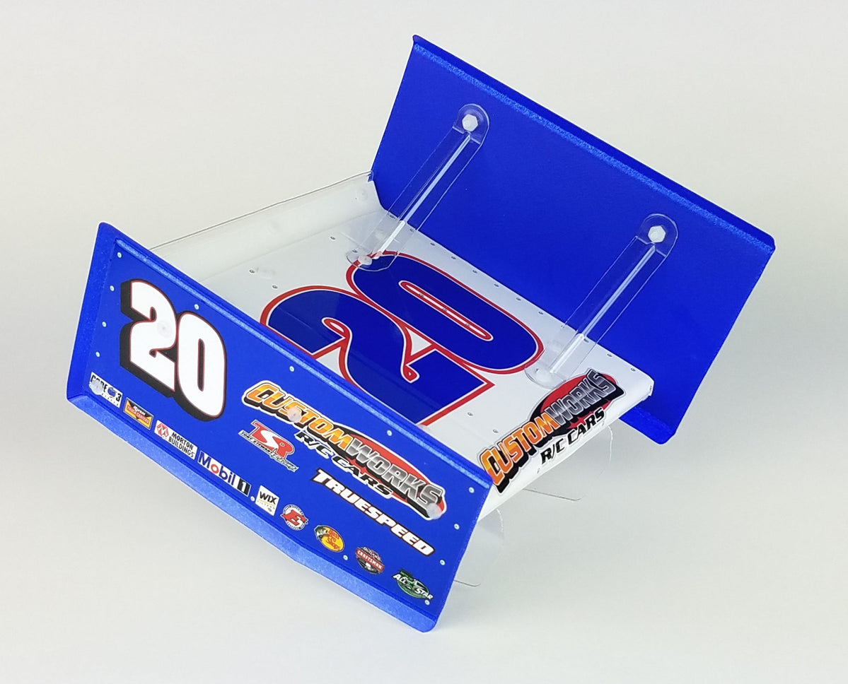 9136 Custom Works Sprint Flat 6"x6" Top Wing w/ Mounts — 997 RC Raceway