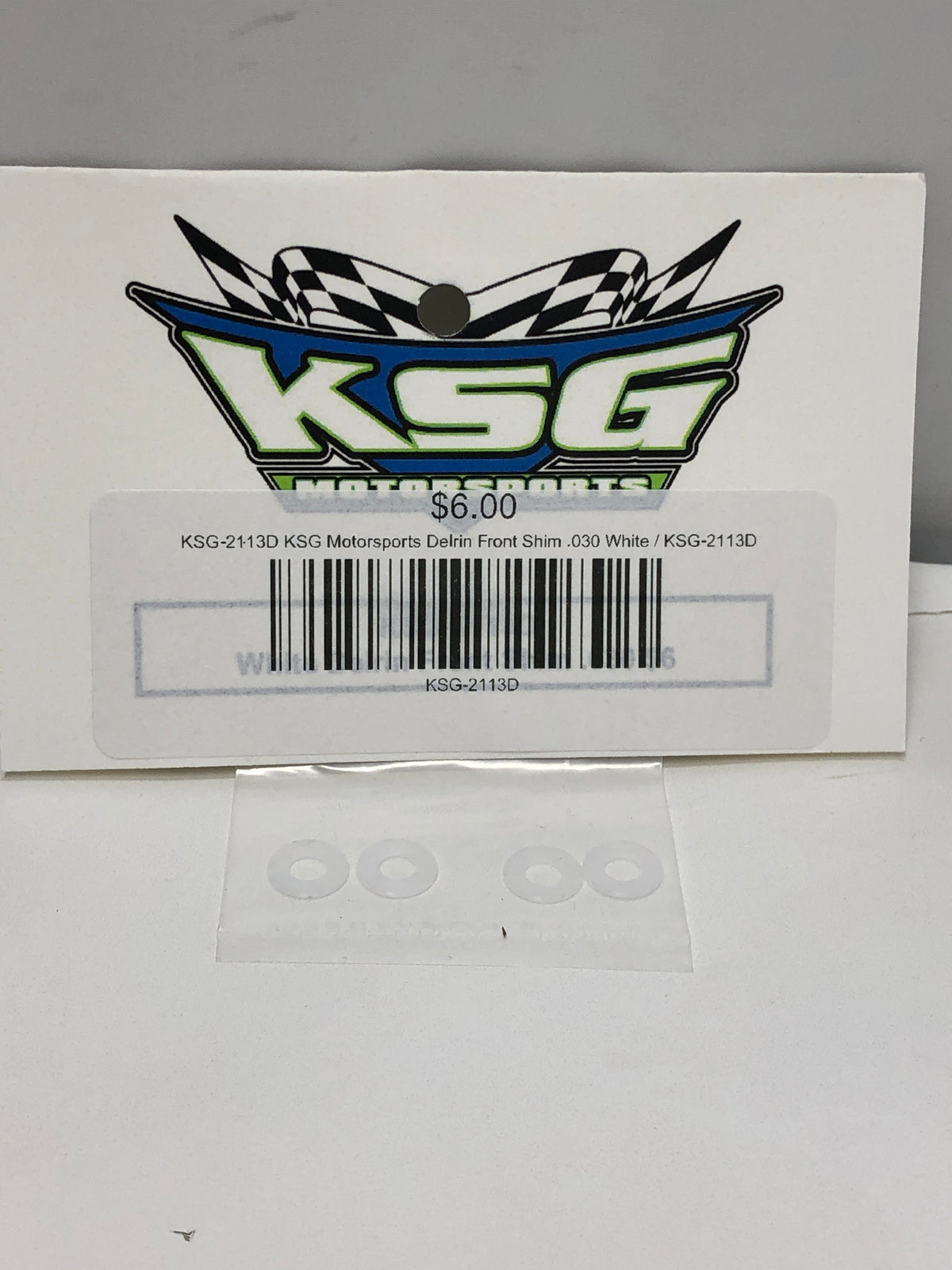 KSG-2113D KSG Motorsports Delrin Front Shim .030 White — 997 RC Raceway