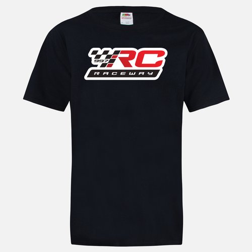 997 RC Raceway T-Shirt, Black (Original Logo With Logo Collage On Back